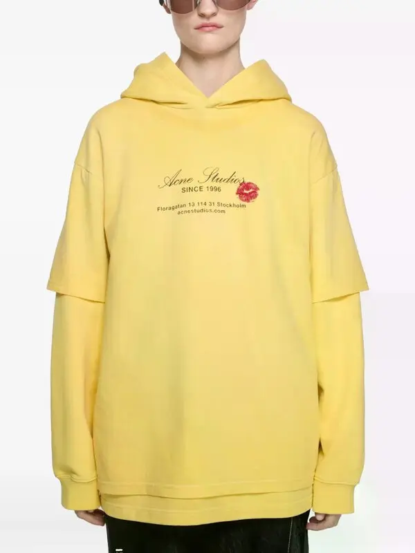 Acne Studios Logo Print Layered Hoodie