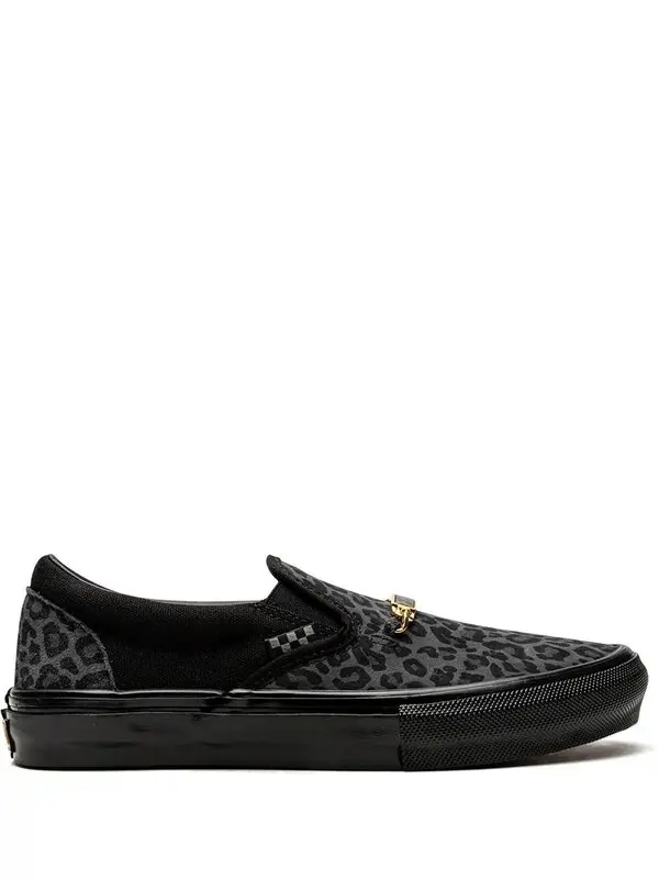 VANS X Cher Strauberry Leopard Print Slip-on Sneakers - Black
