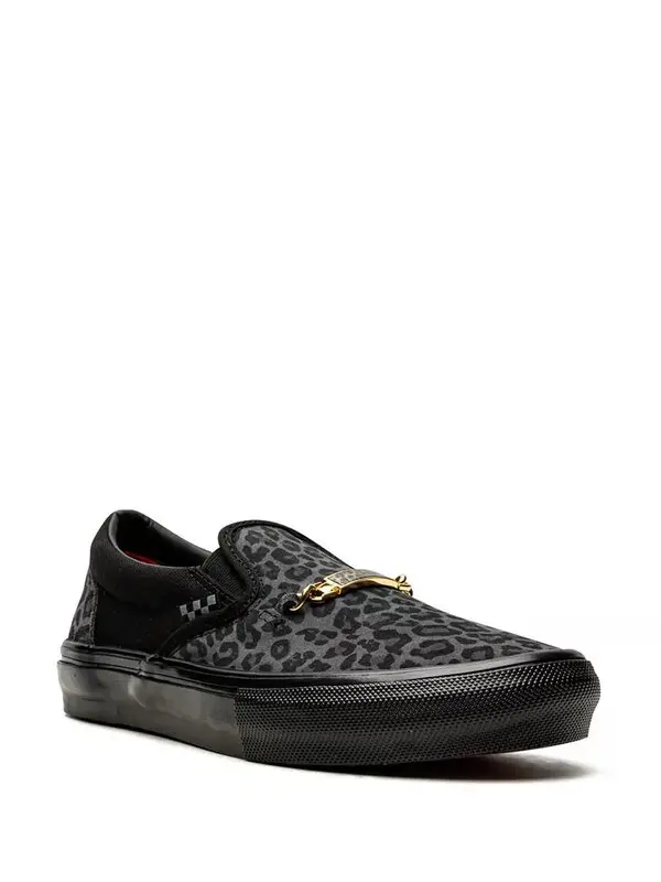 VANS X Cher Strauberry Leopard Print Slip-on Sneakers - Black
