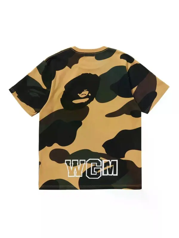 A BATHING APE Shark Attack Camouflage T-shirt - Yellow