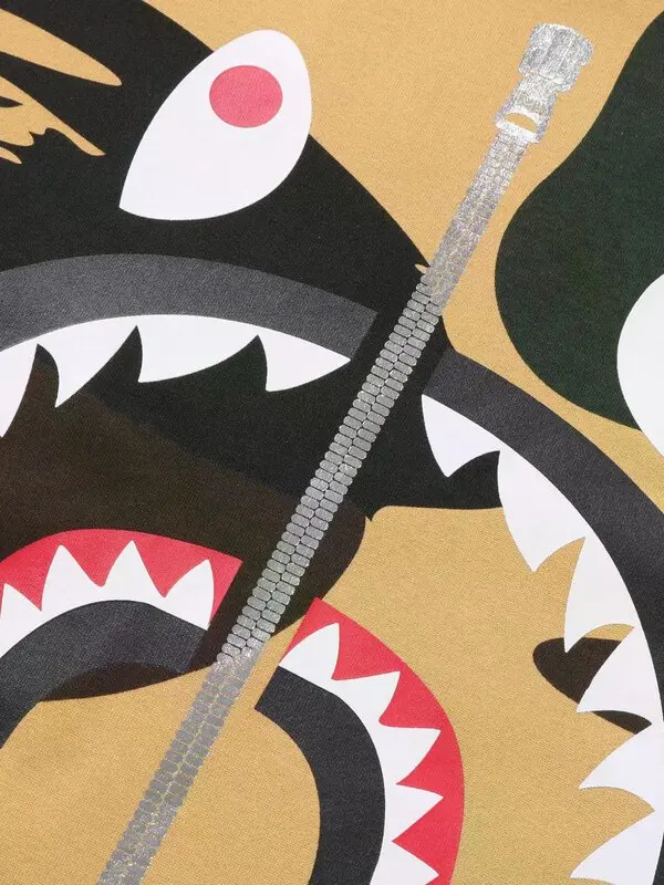 A BATHING APE Shark Attack Camouflage T-shirt - Yellow