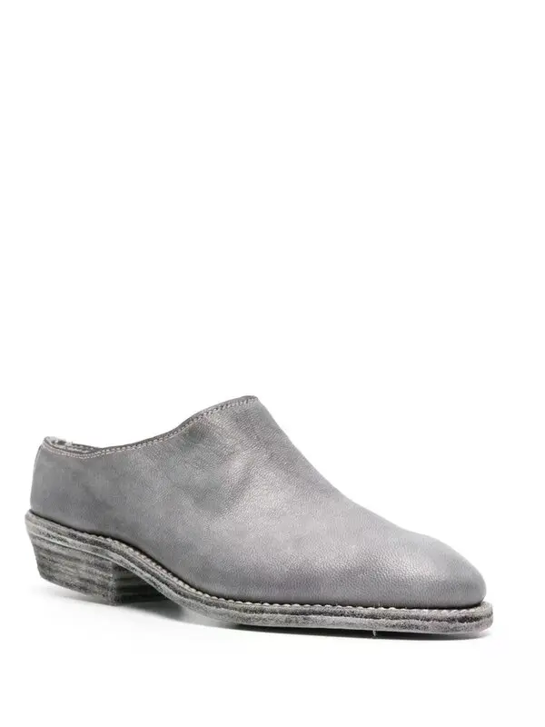 Guidi Grained Leather Mules