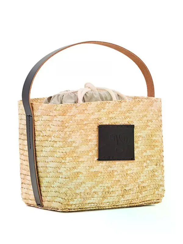 Plan C Woven Raffia Tote Bag