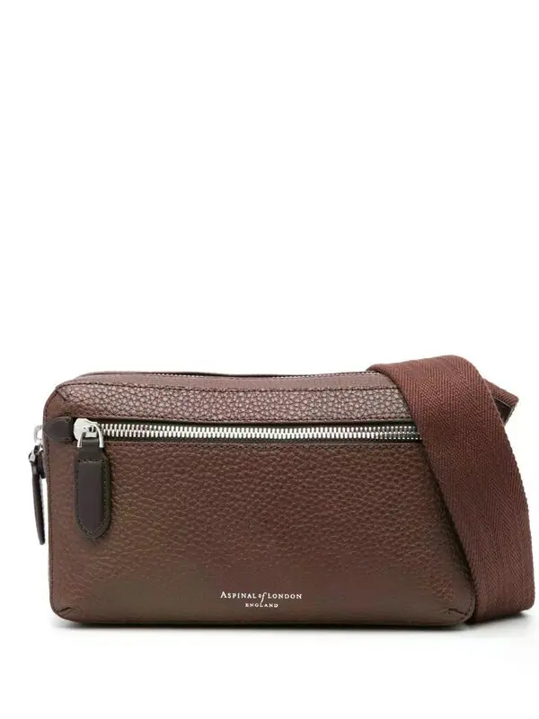 ASPINAL OF LONDON Reporter Compact Leather Crossbody Bag - Brown