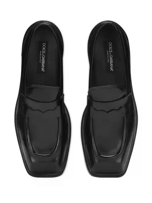 Dolce & Gabbana Square-toe Leather Loafers