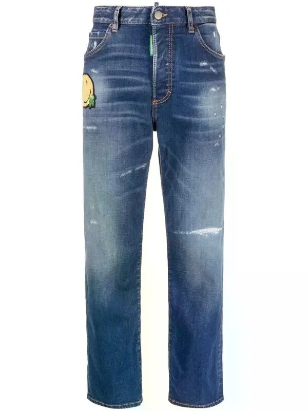 Dsquared2 Smiley Boston Straight-leg Jeans - Blue