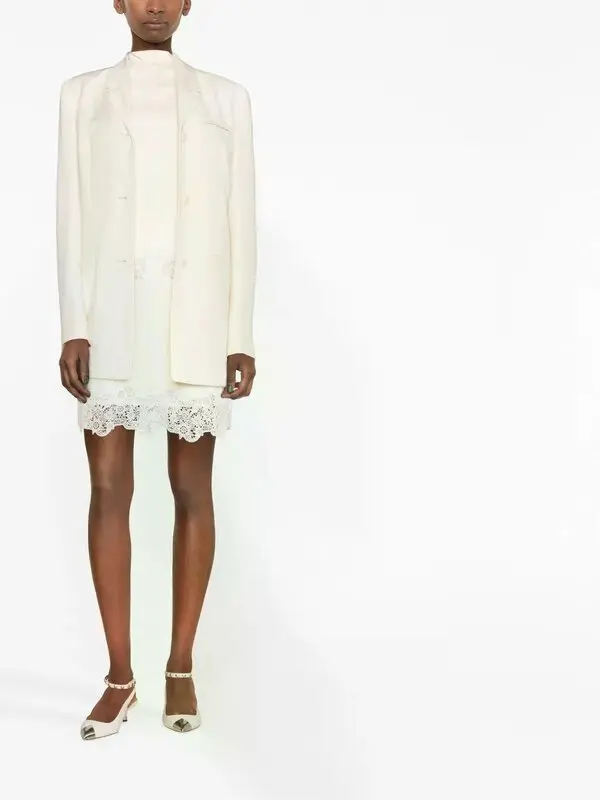 Chloé Ribbed-knit Lace-trim Miniskirt