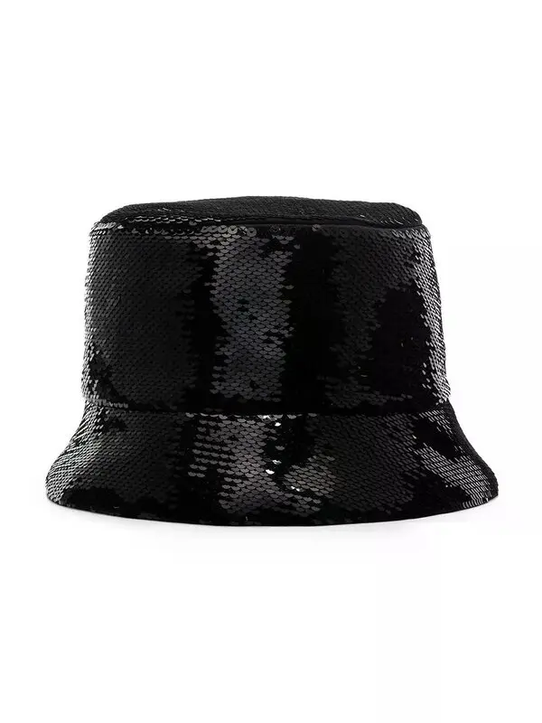 Prada Sequined Bucket Hat - Black
