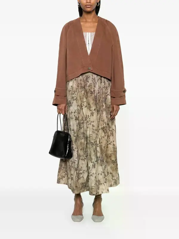 UMA WANG Gillian Floral Print Midi Skirt - Neutrals