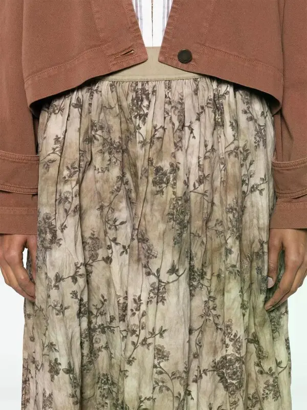 UMA WANG Gillian Floral Print Midi Skirt - Neutrals