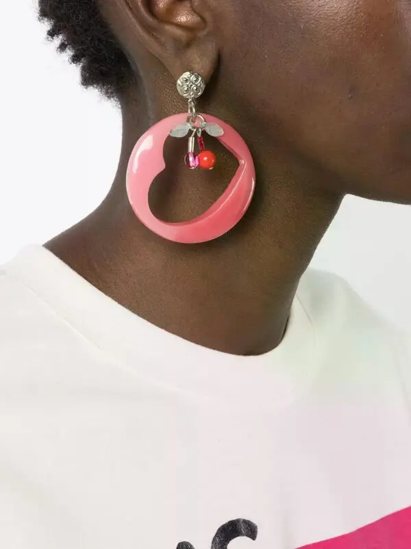 AMIR SLAMA Cherry-motif Asymmetric Earrings
