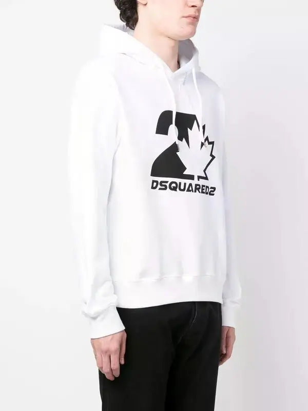 Dsquared2 Logo-print Drawstring Hoodie - White
