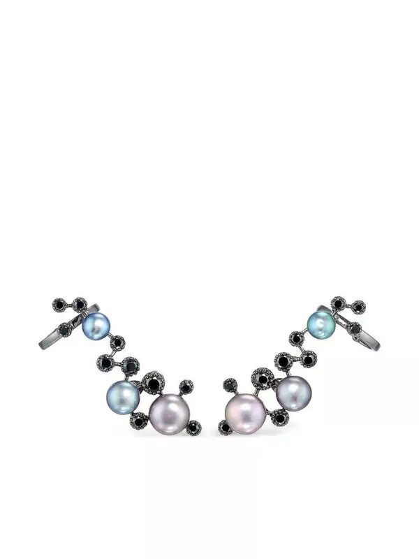 ANABELA CHAN 18kt Gold Constellation Pearl Ear Cuffs - Grey