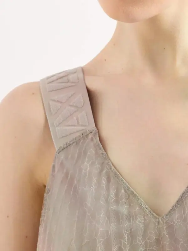 Armani Exchange Gradient Lace Pleated Blouse