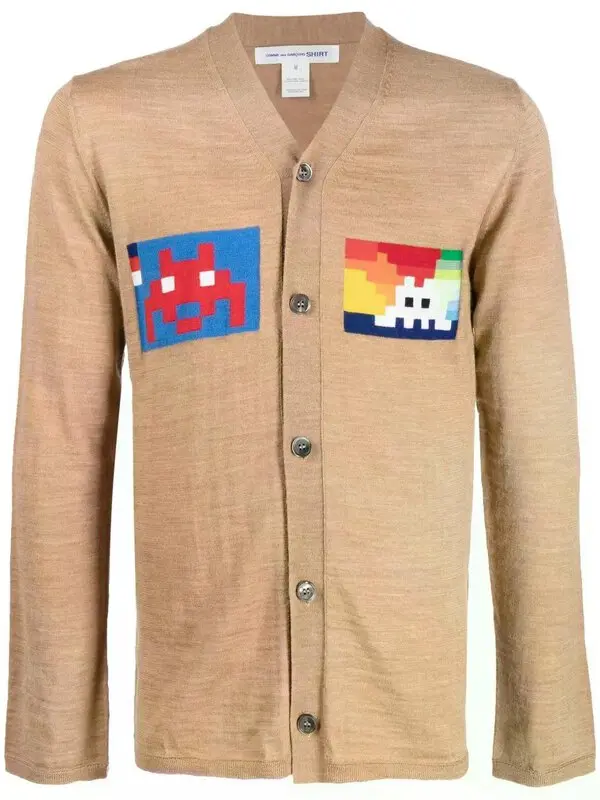Comme Des Garçons Graphic-print V-neck Cardigan