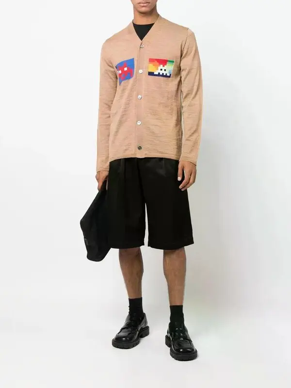 Comme Des Garçons Graphic-print V-neck Cardigan