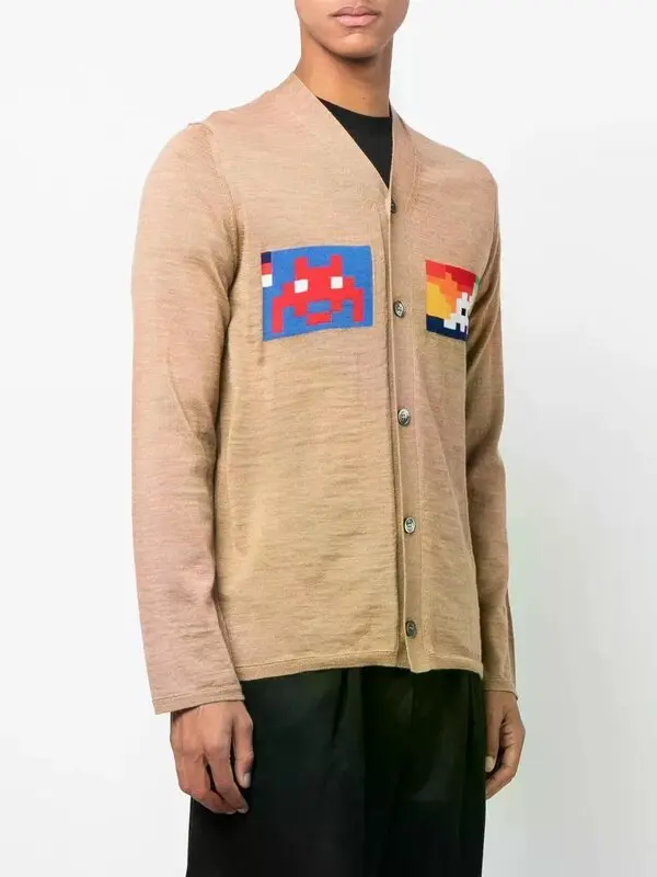 Comme Des Garçons Graphic-print V-neck Cardigan