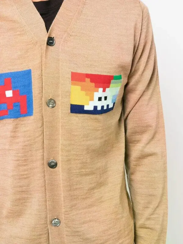 Comme Des Garçons Graphic-print V-neck Cardigan