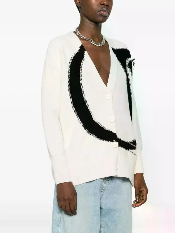 Off-White Maxi Logo Wool Cardigan
