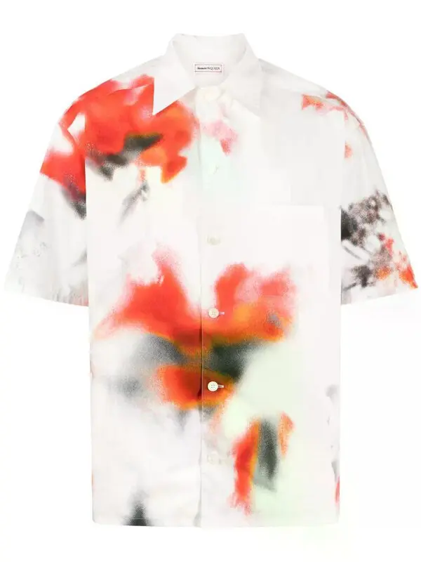 Alexander McQueen Abstract-pattern Cotton Shirt