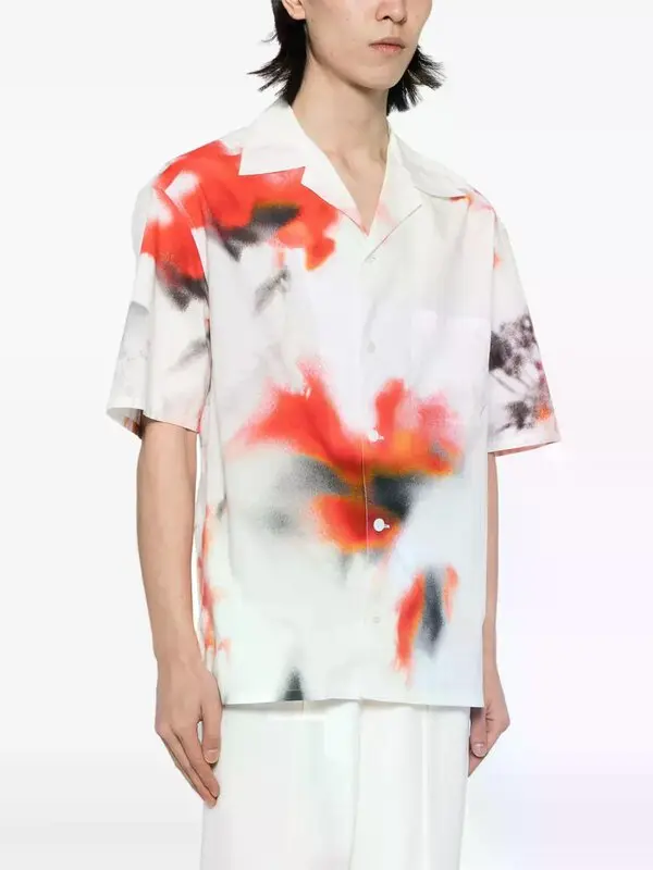 Alexander McQueen Abstract-pattern Cotton Shirt