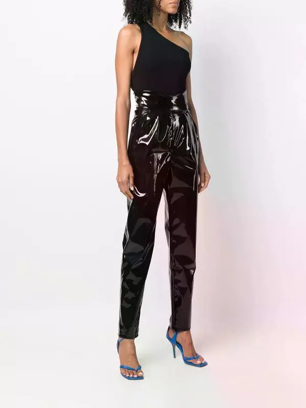 Philipp Plein High-waisted Long Latex Trousers