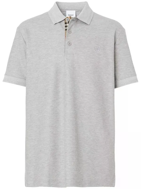 Burberry Logo-embroidered Polo Shirt - Grey