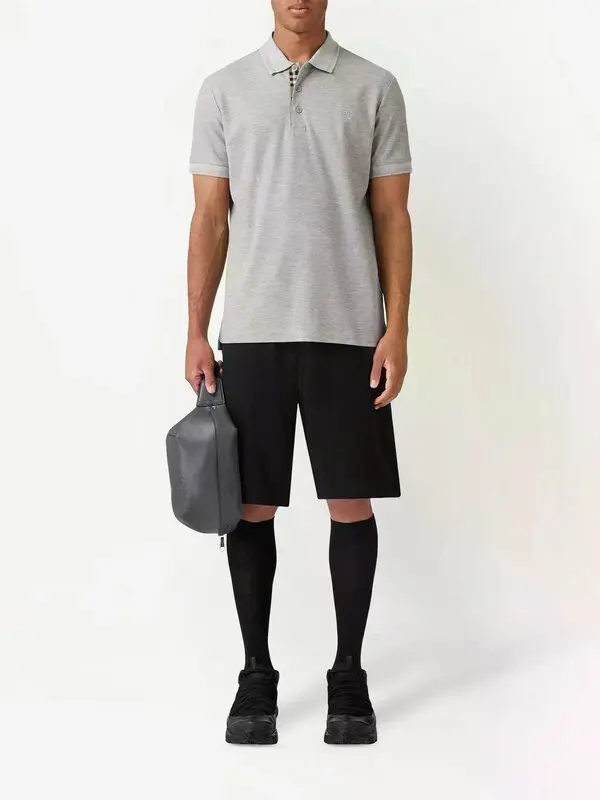 Burberry Logo-embroidered Polo Shirt - Grey