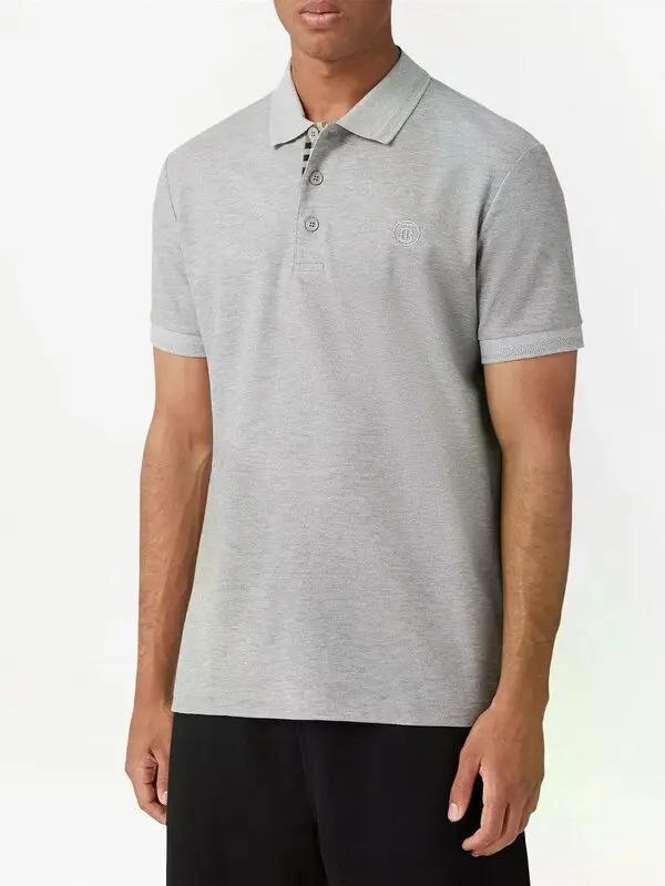 Burberry Logo-embroidered Polo Shirt - Grey