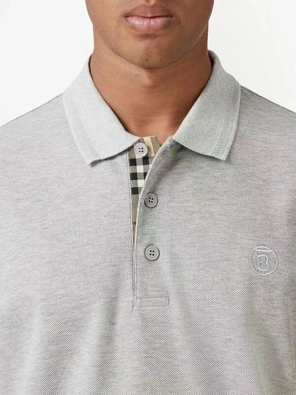 Burberry Logo-embroidered Polo Shirt - Grey
