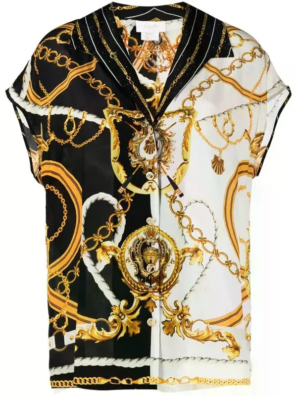 Camilla Baroque-pattern Silk Shirt - Multicolour