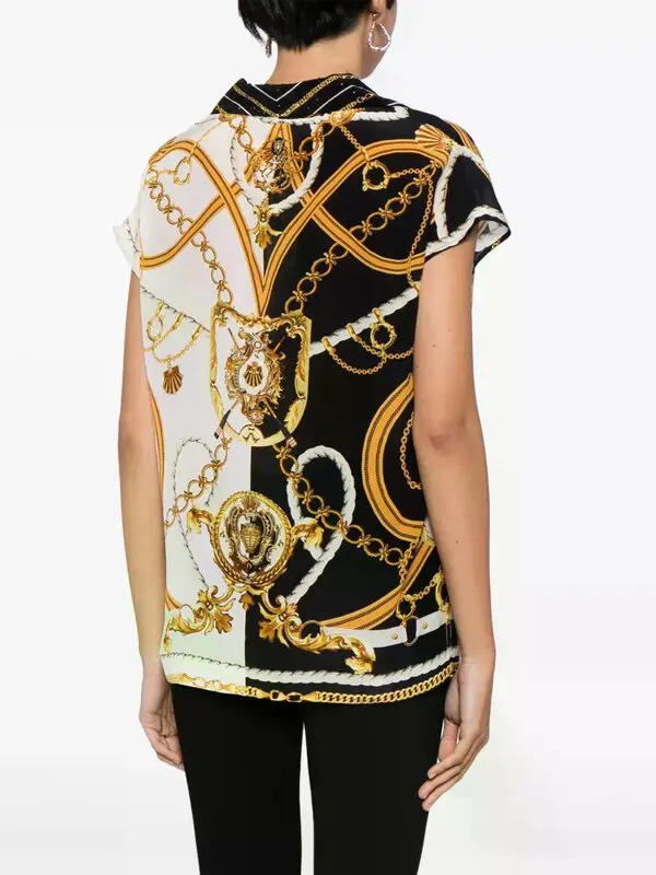 Camilla Baroque-pattern Silk Shirt