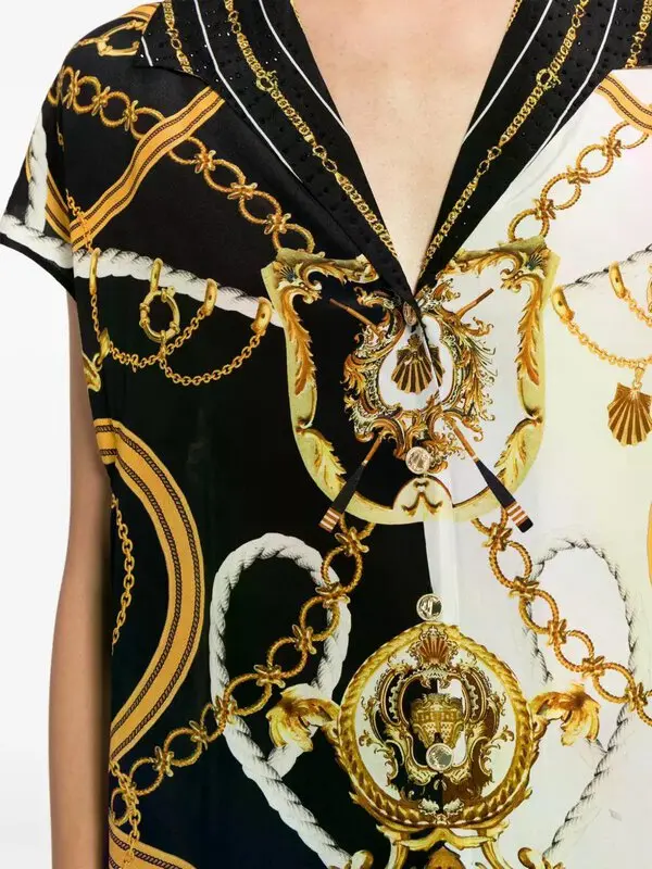 Camilla Baroque-pattern Silk Shirt
