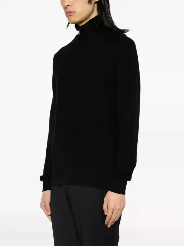 Brioni Wool-cashmere Half-zip Jumper - Black