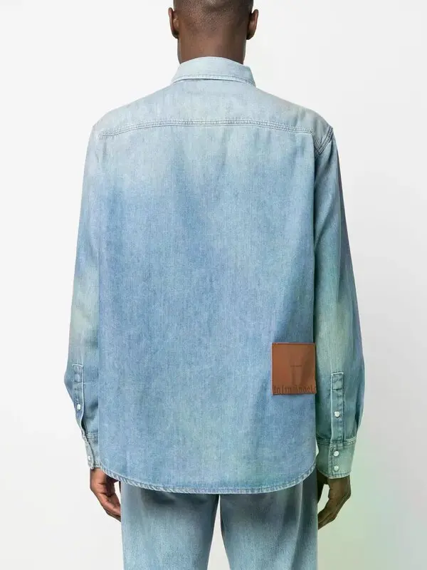 Palm Angels Monogram-embroidered Denim Shirt