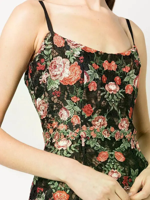 Marchesa Embroidered Floral Evening Gown