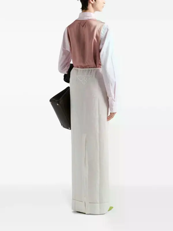 Prada Logo-embroidered Maxi Skirt