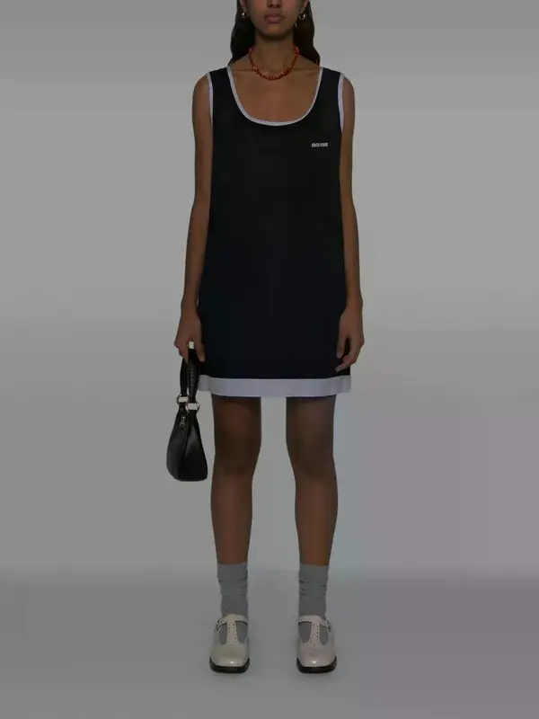Miu Miu Knitted Poplin Mini Dress