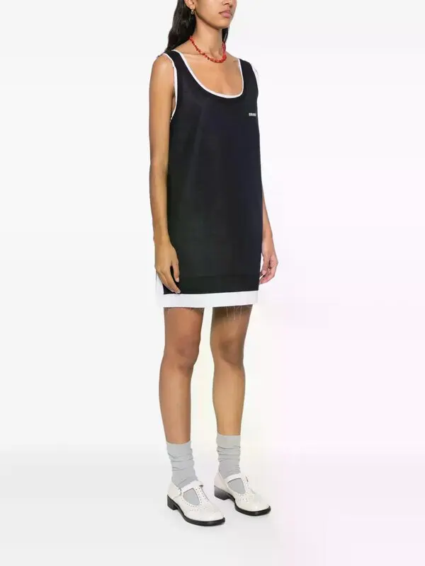 Miu Miu Knitted Poplin Mini Dress