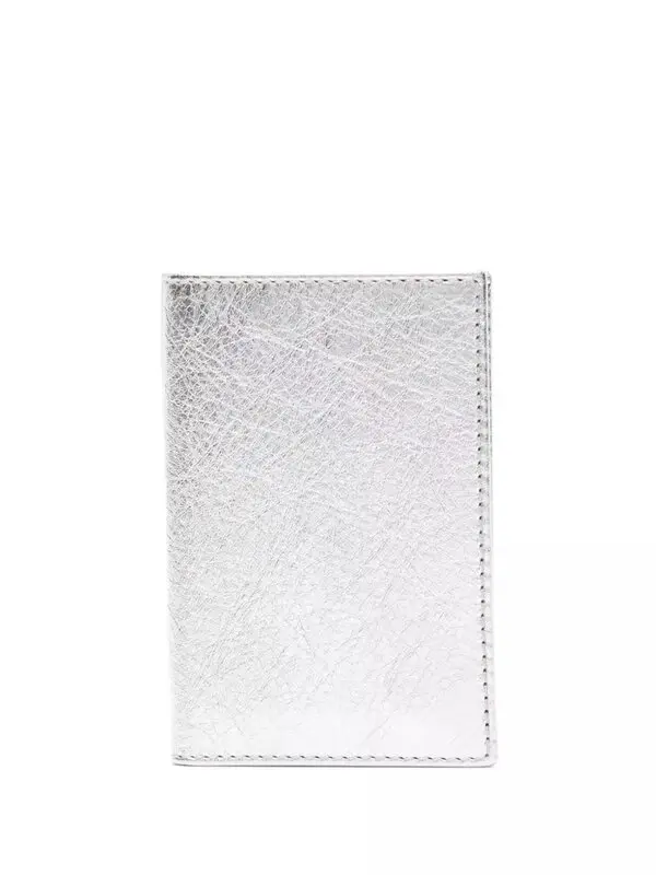 Comme Des Garçons Logo-debossed Metallic Wallet - Silver