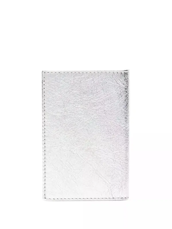 Comme Des Garçons Logo-debossed Metallic Wallet