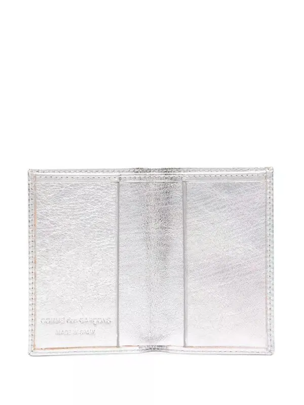 Comme Des Garçons Logo-debossed Metallic Wallet