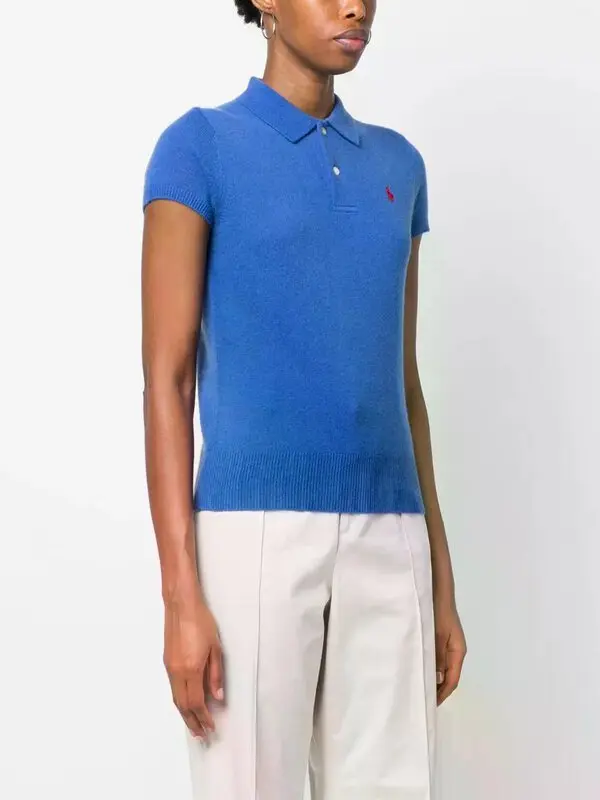 Ralph Lauren Polo Pony Cashmere Polo Top