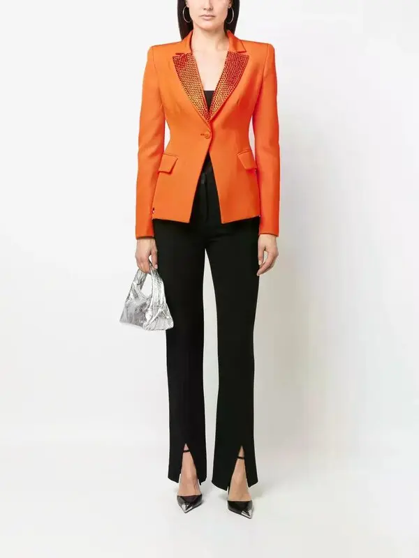 Philipp Plein Fitted Single-breasted Blazer - Orange