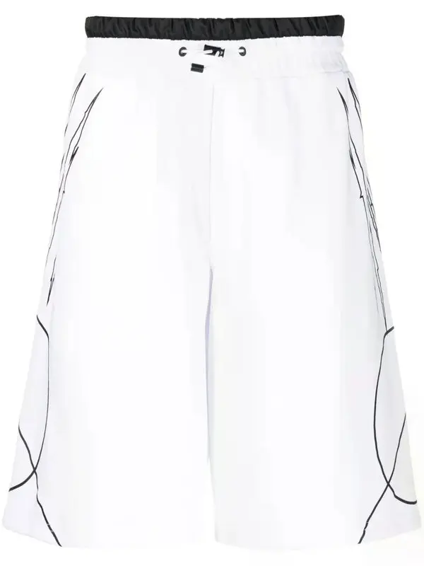 PLEIN SPORT Scratch Elasticated Waist Shorts - White