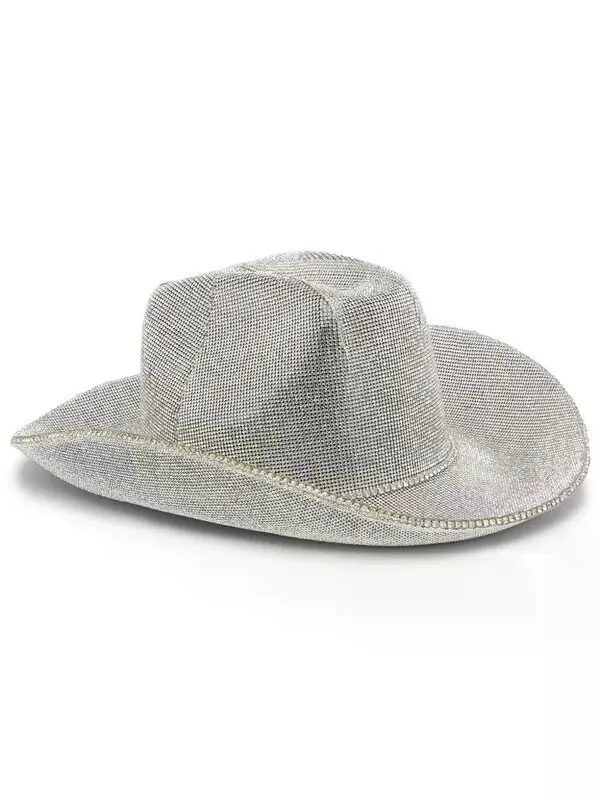 Philipp Plein Texas Crystal Cowboy Hat - Silver