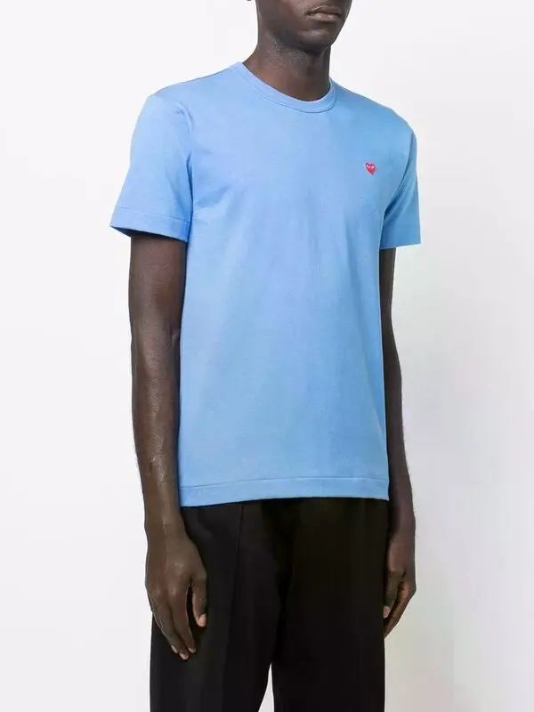 Play Comme Des Garcon Logo-patch Short-sleeve T-shirt - Blue
