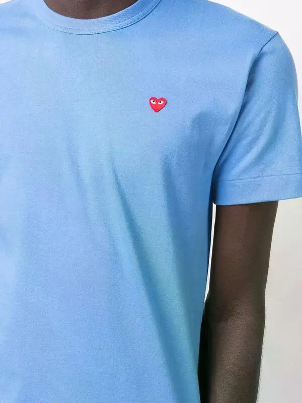 Play Comme Des Garcon Logo-patch Short-sleeve T-shirt - Blue
