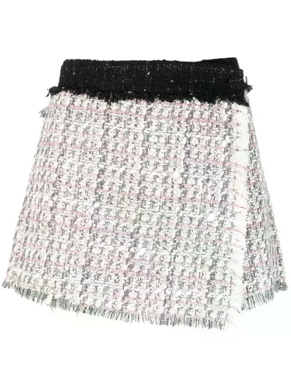 MSGM Wrap-front Tweed Skorts