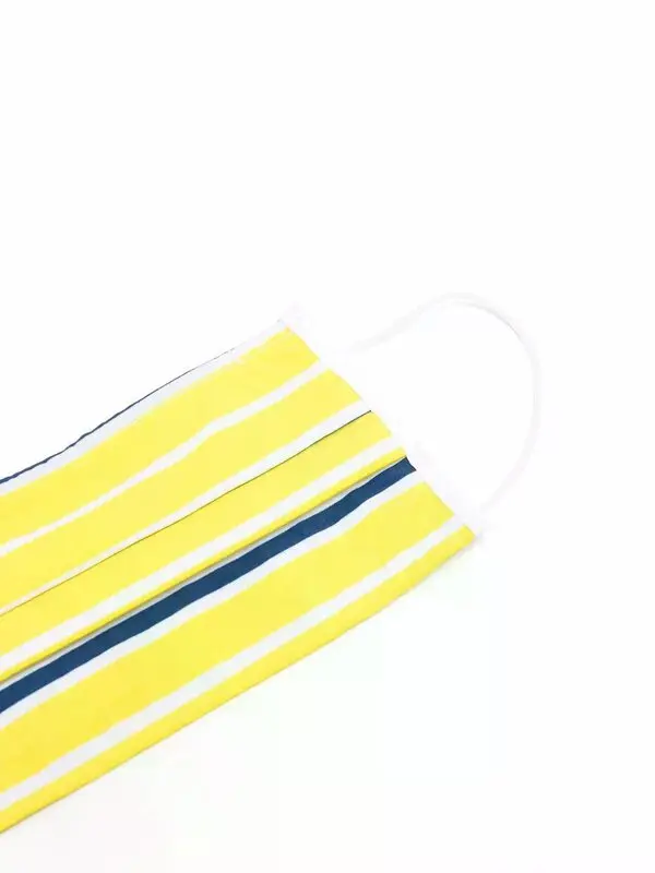 Fedeli Stripe-print Face Mask - Yellow